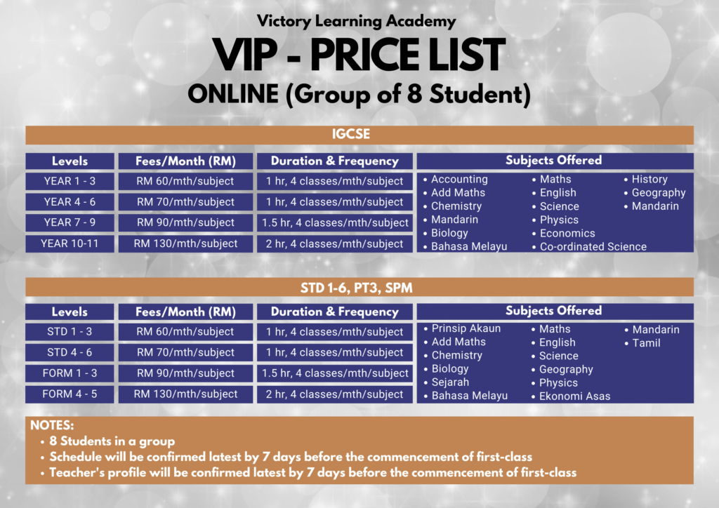 Packages We Offer – Victory Learning Academy